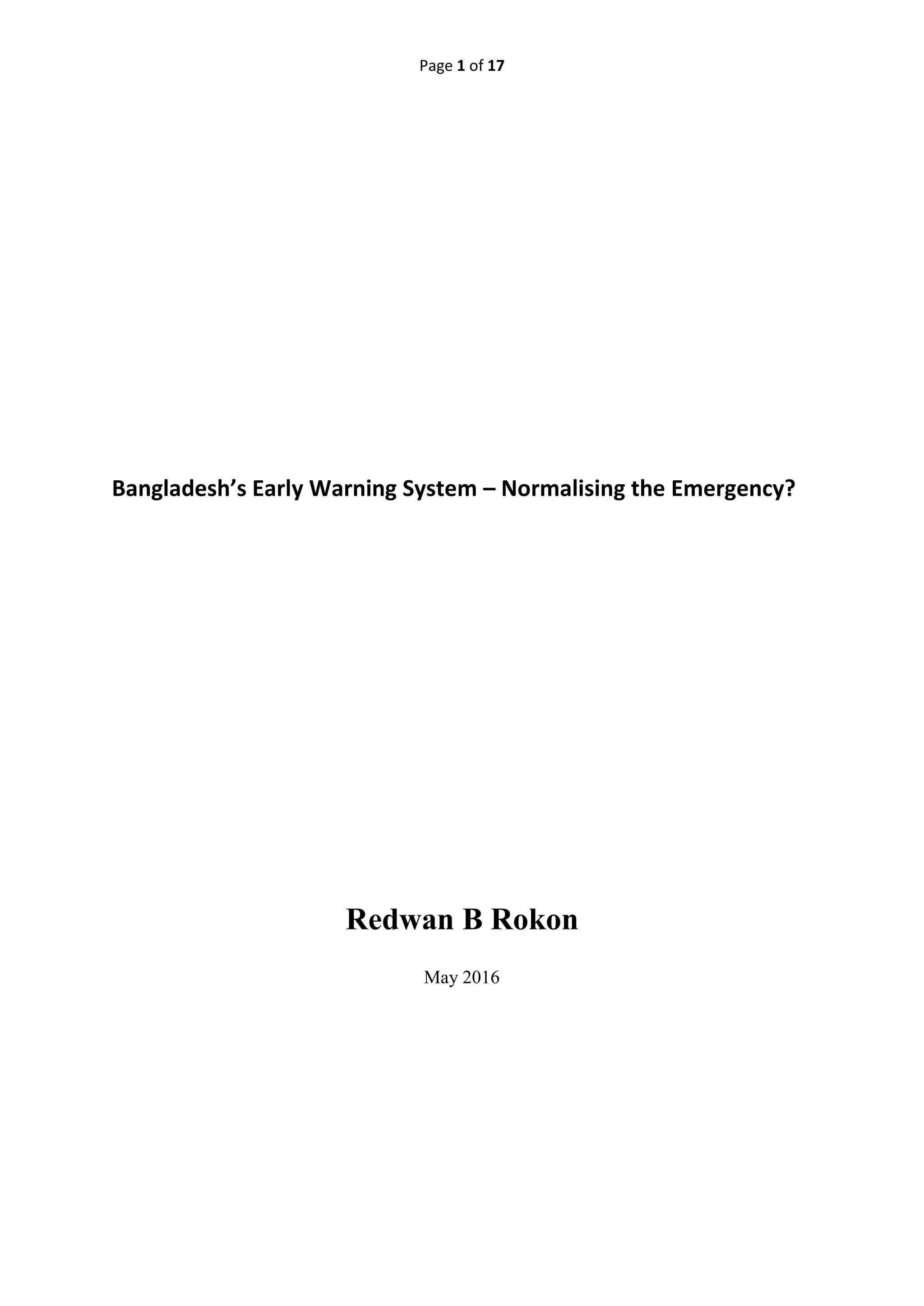 Normalising the Crisis_Rokon | PDF
