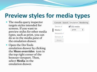 Google Chrome DevTools for Mobile Screencast and Emulation | PPT