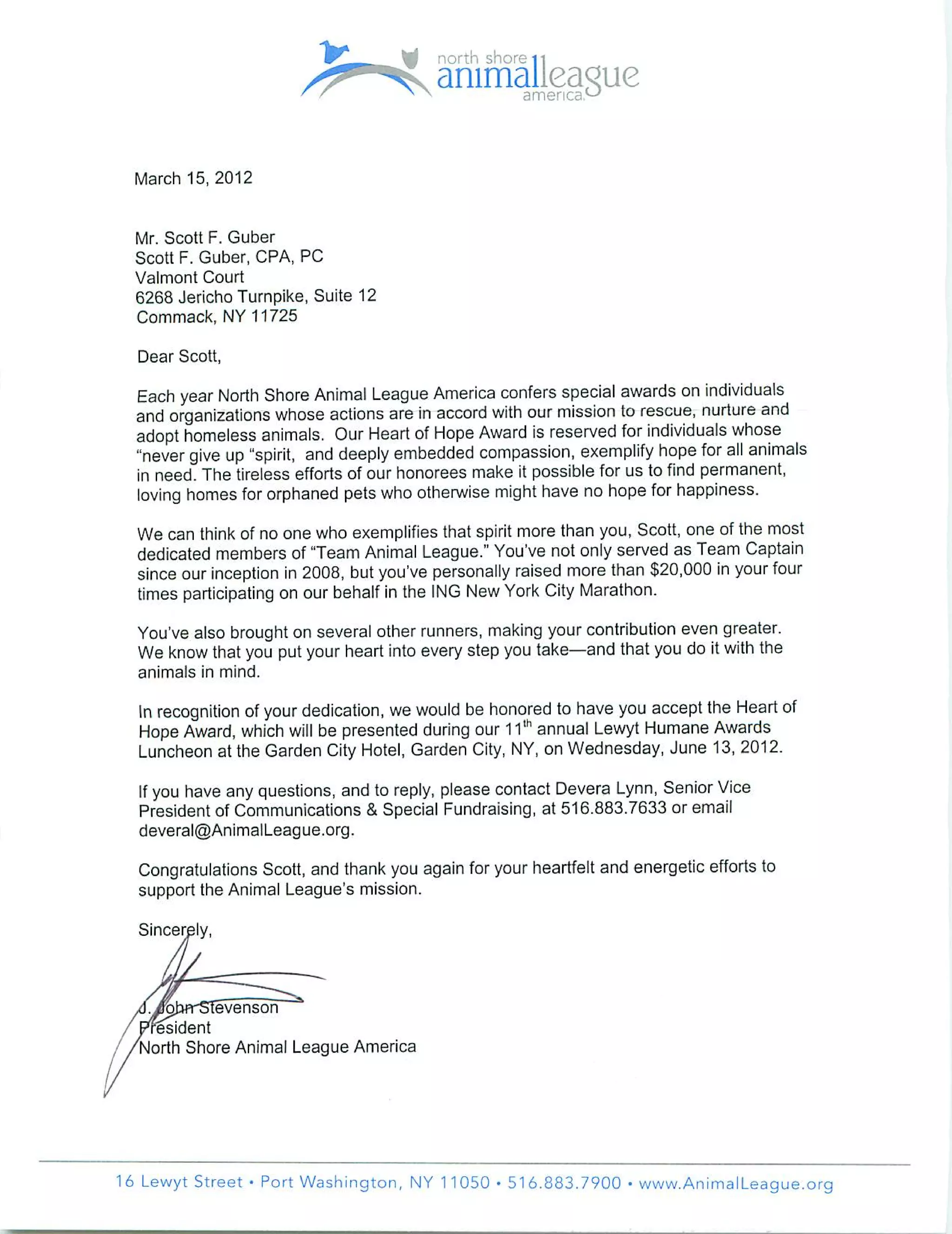 Lewyt Humane Awards (3-15-12) | PDF