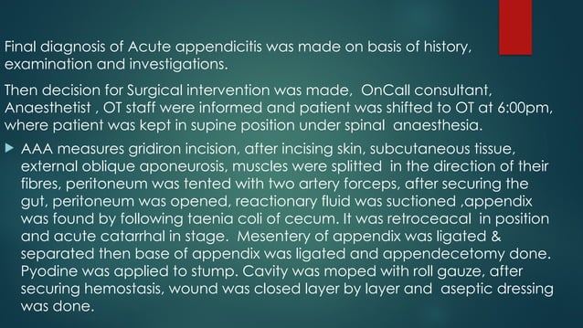 Acute appendicitis case presentation by AQ | PPTX