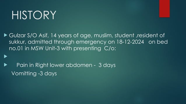 Acute appendicitis case presentation by AQ | PPTX