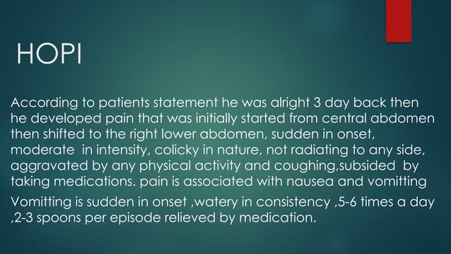 Acute appendicitis case presentation by AQ | PPTX