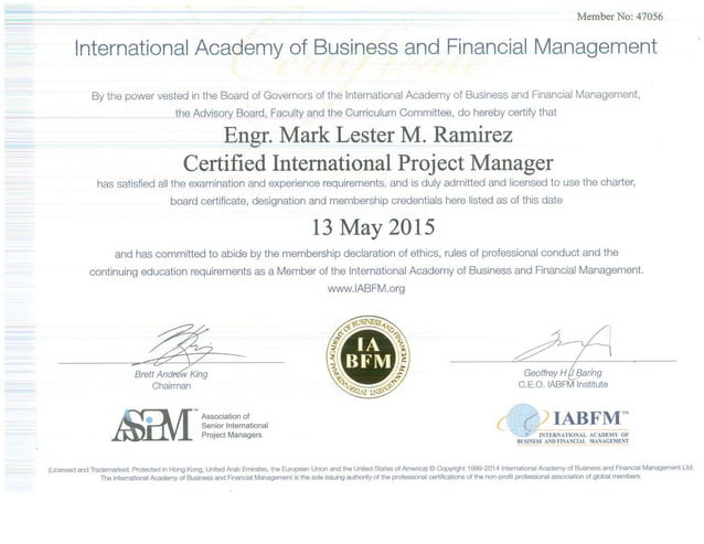 CIPM Certificate-Mark Lester Ramirez | PPT