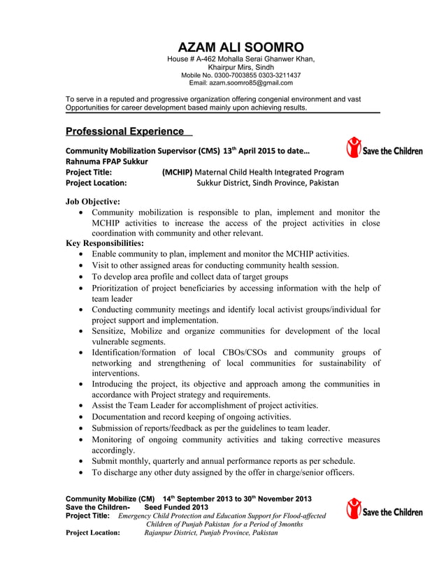 Azam Cv | DOC | Daycare and Pre-School | Parenting