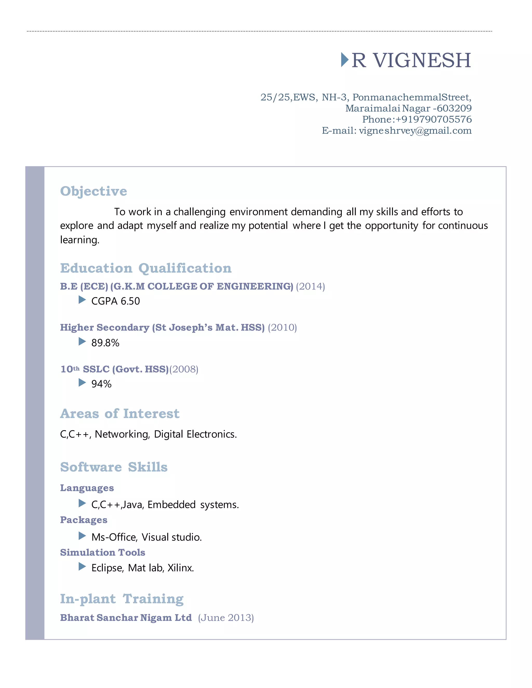 vignesh updated cv | PDF