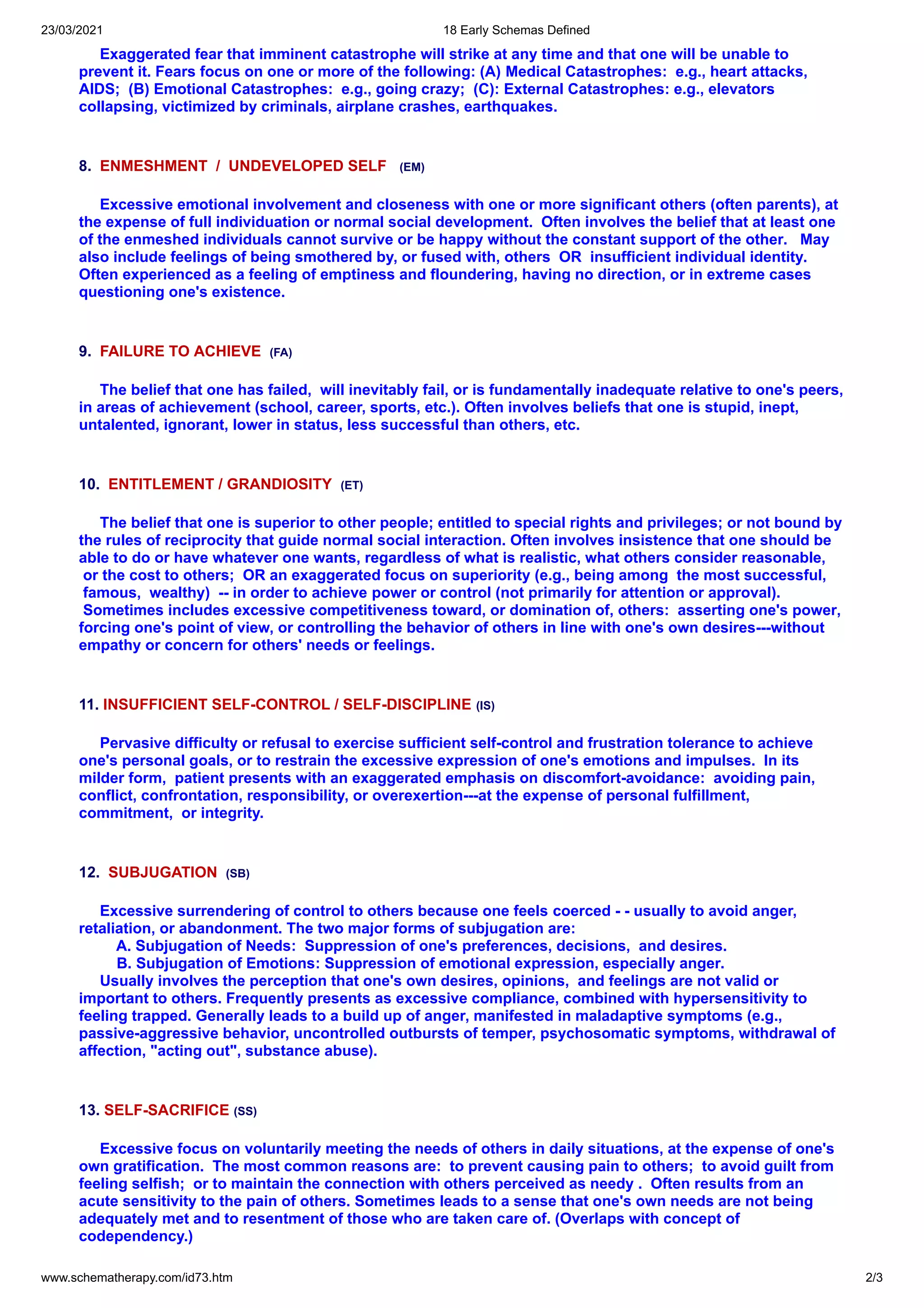 18 early schemas defined | PDF