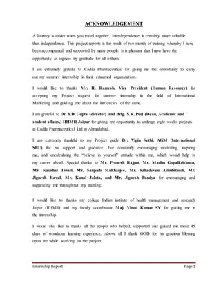 Summer Internship Report | DOCX