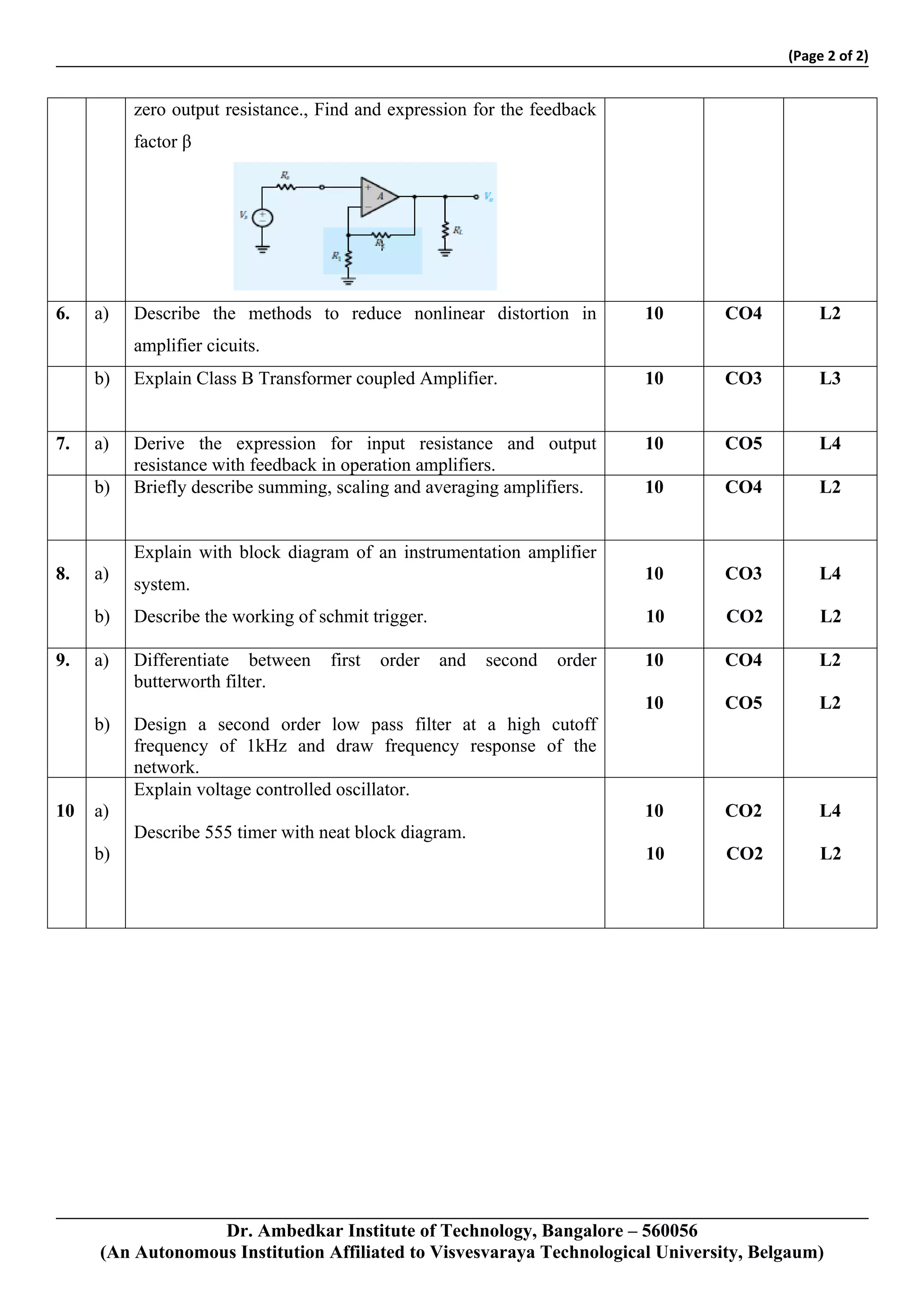 18 ec41 analog circuits model papers | PDF