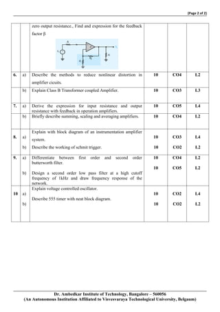 18 ec41 analog circuits model papers | PDF | Technology & Computing