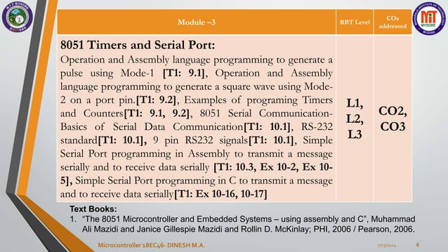 MICROCONTROLLER_ VTU_8051 TIMERS AND SERIAL PORTSModule3.pptx