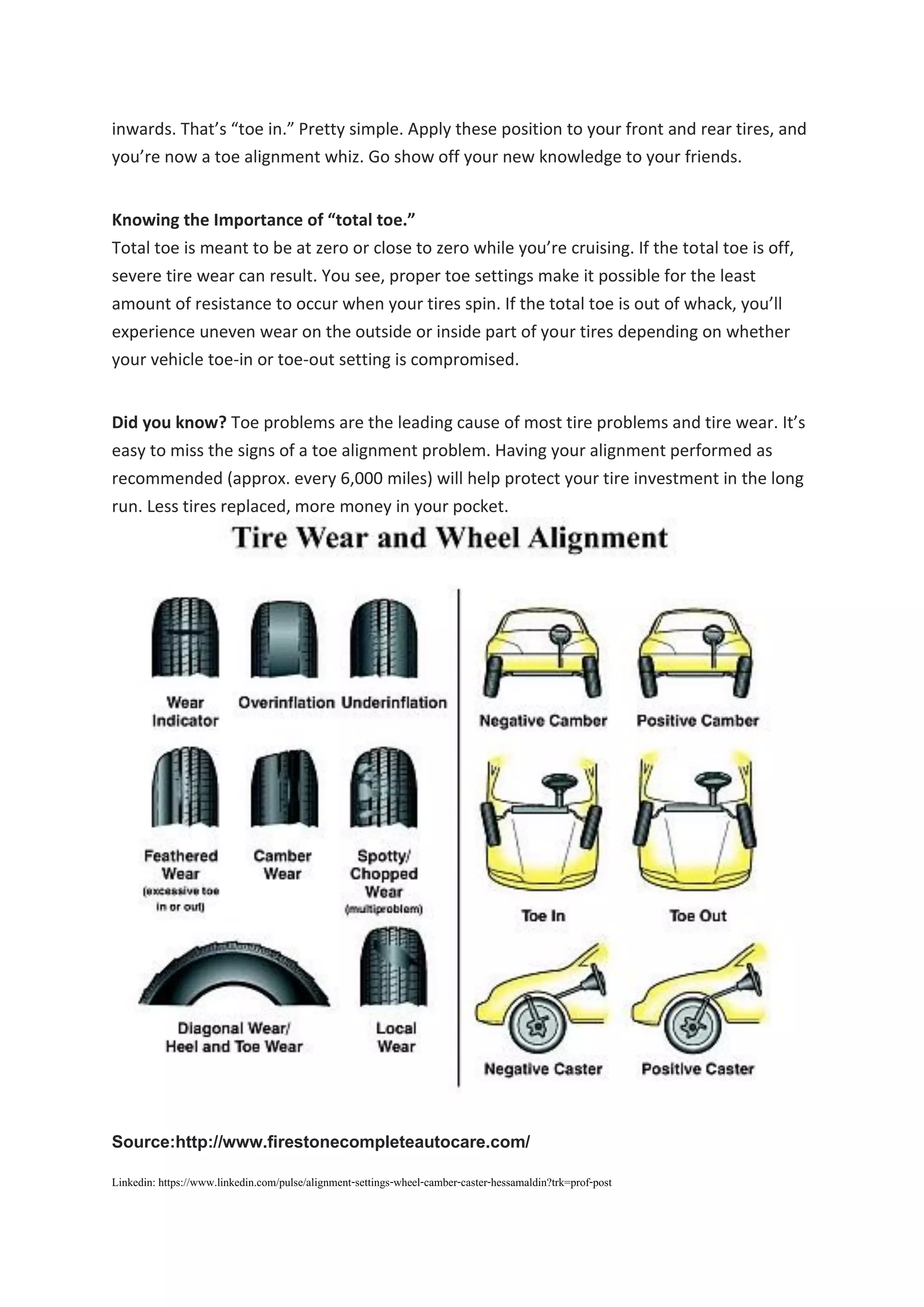 Alignment Settings Wheel Camber & Caster | PDF
