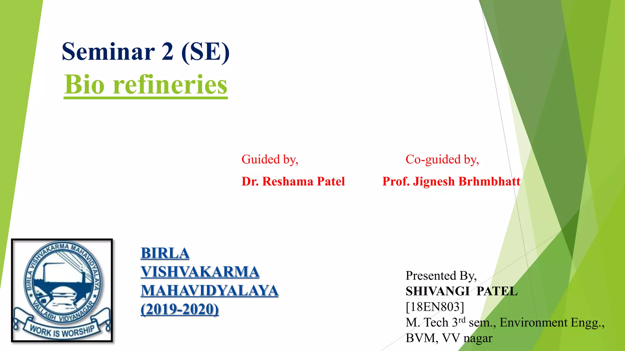 Bio-refineries | PPTX