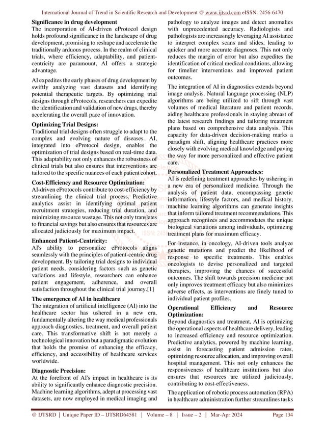 Enhancing Clinical Trial Protocols with AI Driven eProtocol Design | PDF