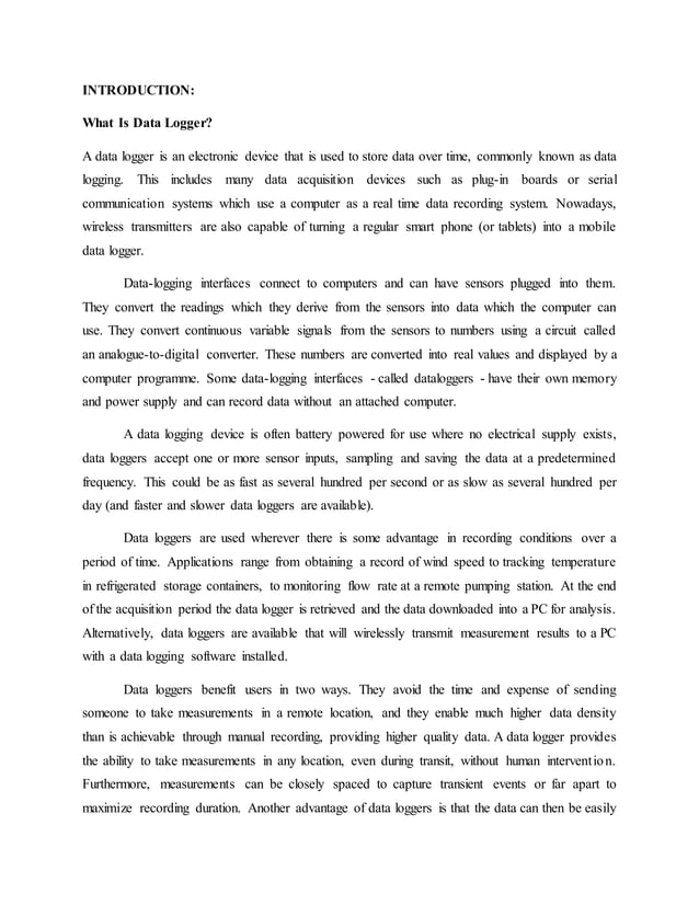 Report Data Logger Full | PDF