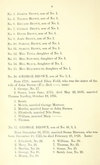 Library of Congress Brown Family (George my 8th GGF ) | PDF