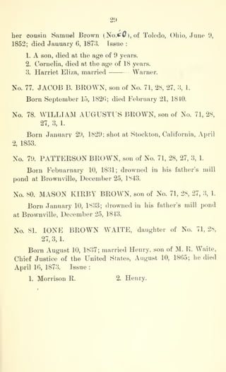 Library of Congress Brown Family (George my 8th GGF ) | PDF