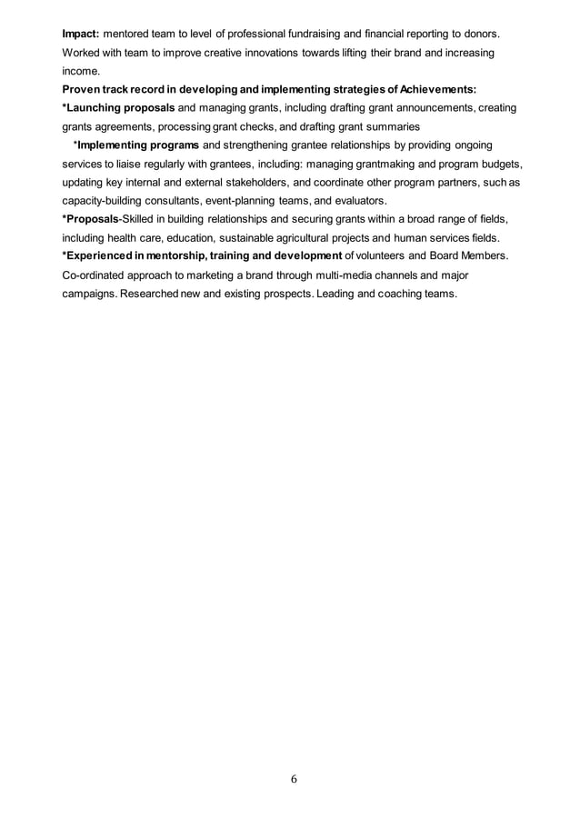 Erica Jacobs CV Fundraiser 2016 | PDF Erica Jacobs CV Fundraiser 2016 | PDF