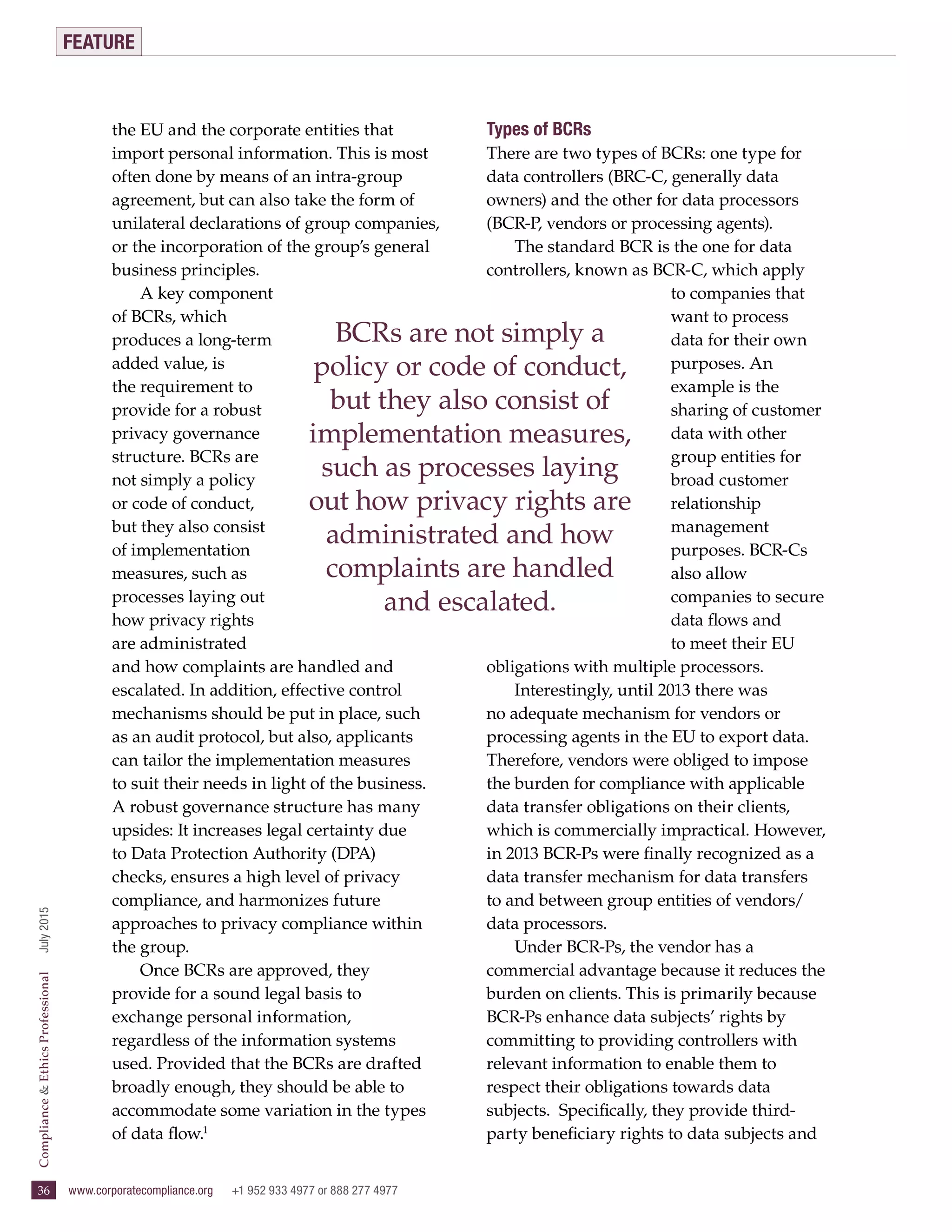 Understanding Binding Corporate Rules | PDF