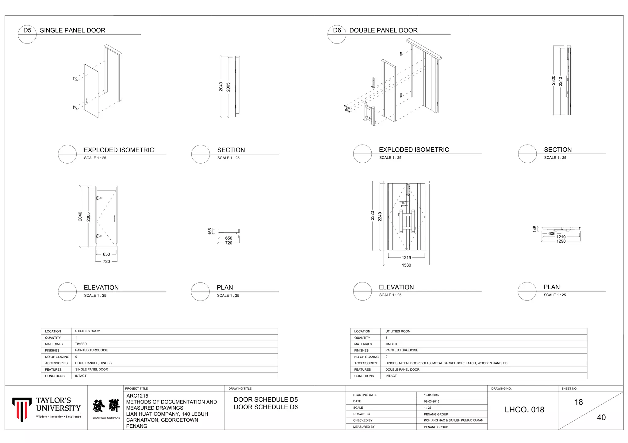 18 finalised door schedule d5 d6 ready plot a1 titleblock landscape ...