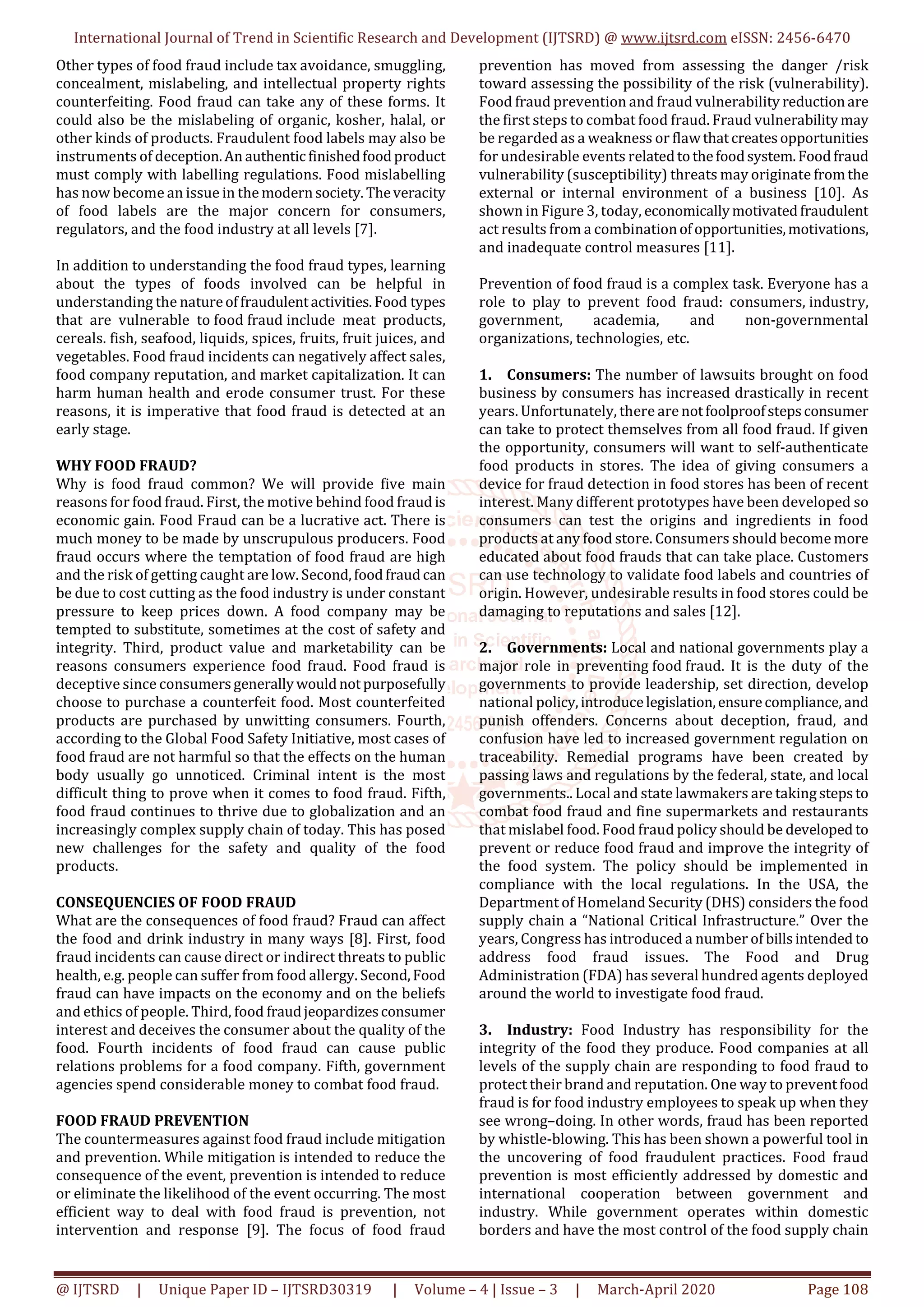 Food Fraud A Primer | PDF