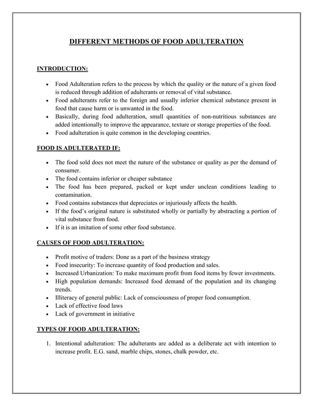 food analysis ppt | PDF