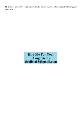 18 Given an array with 14 elements what is the maximum num.pdf