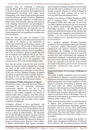 Governance, Leadership and Management Practices in Nigerian Public Sector Ventilating a Recessed ...