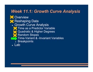 Mixed Effects Models - Growth Curve Analysis | PDF