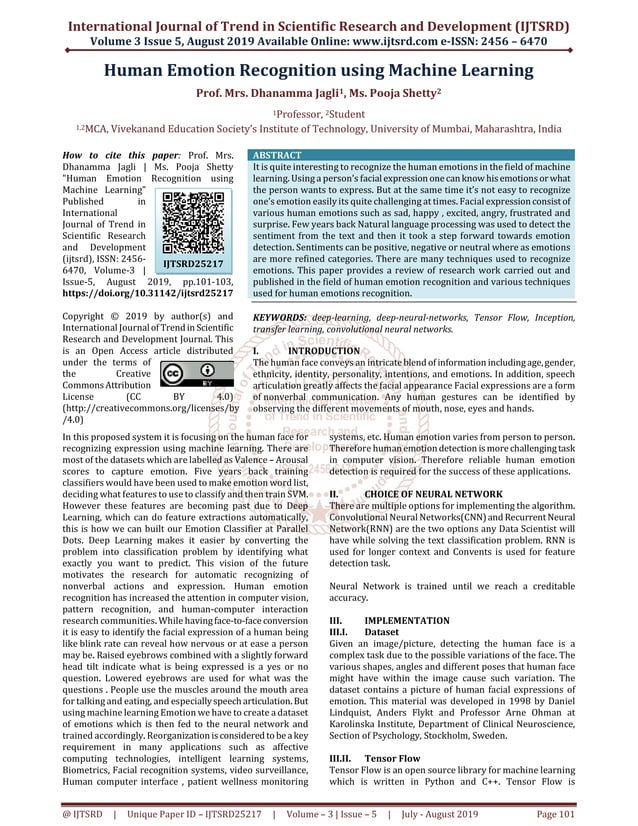 Human Emotion Recognition using Machine Learning | PDF | Artificial ...