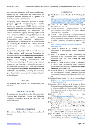 Environmental Impact Assessment (EIA) in India: Legal Framework ...