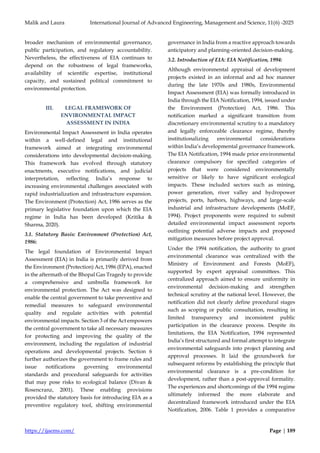Environmental Impact Assessment (EIA) in India: Legal Framework ...