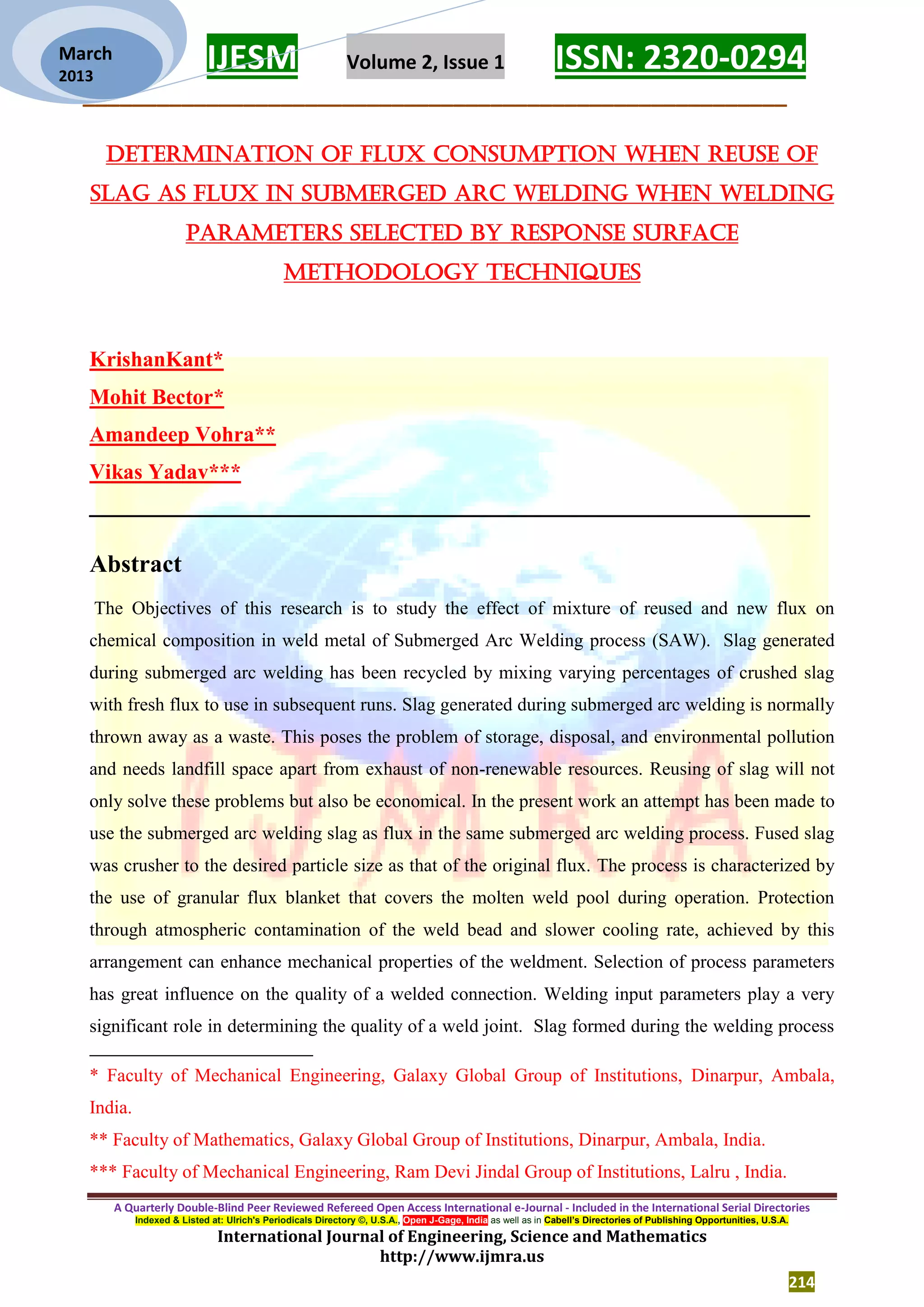 Determination of flux consumption when reuse of slag as flux in ...