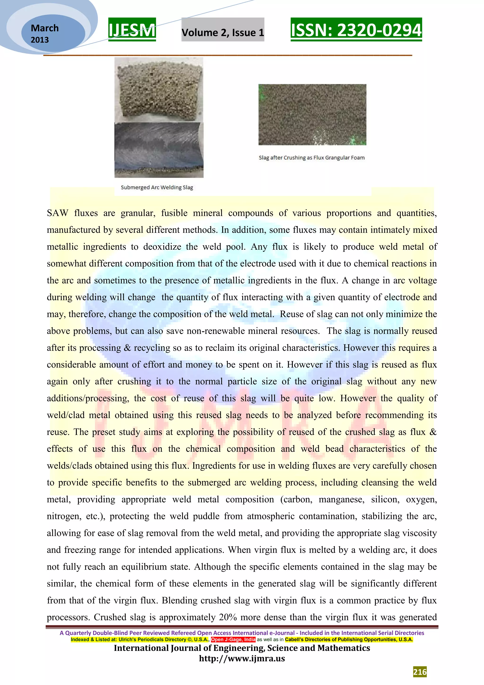 Determination of flux consumption when reuse of slag as flux in ...