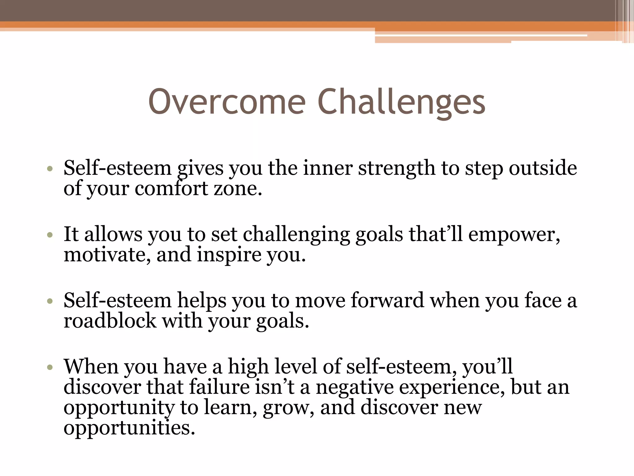 Increase your self esteem to achieve your goals | PPTX