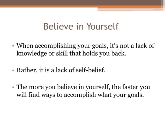 Increase your self esteem to achieve your goals | PPTX | Parenting ...