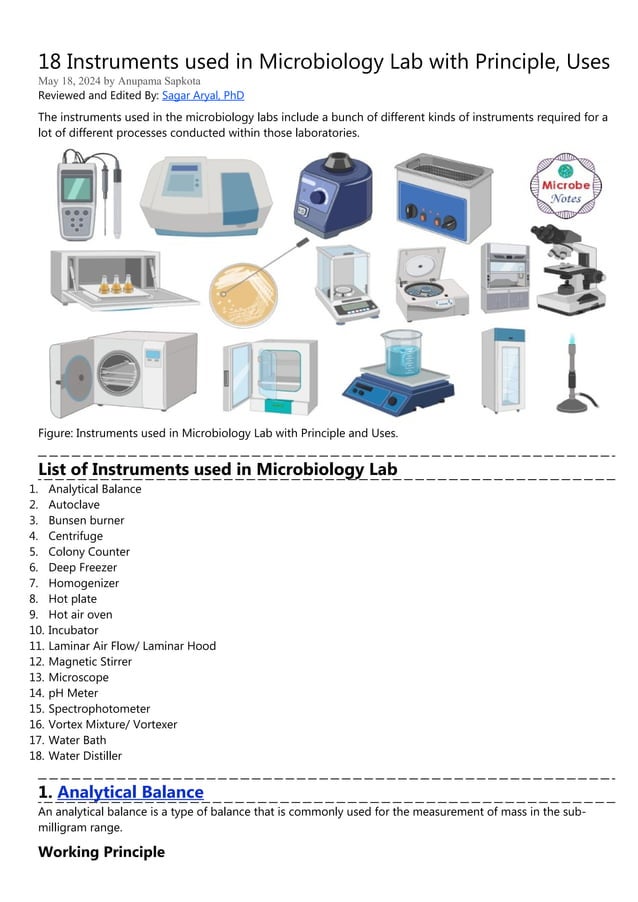 18 Instruments used in Microbiology Lab with Principle.docx