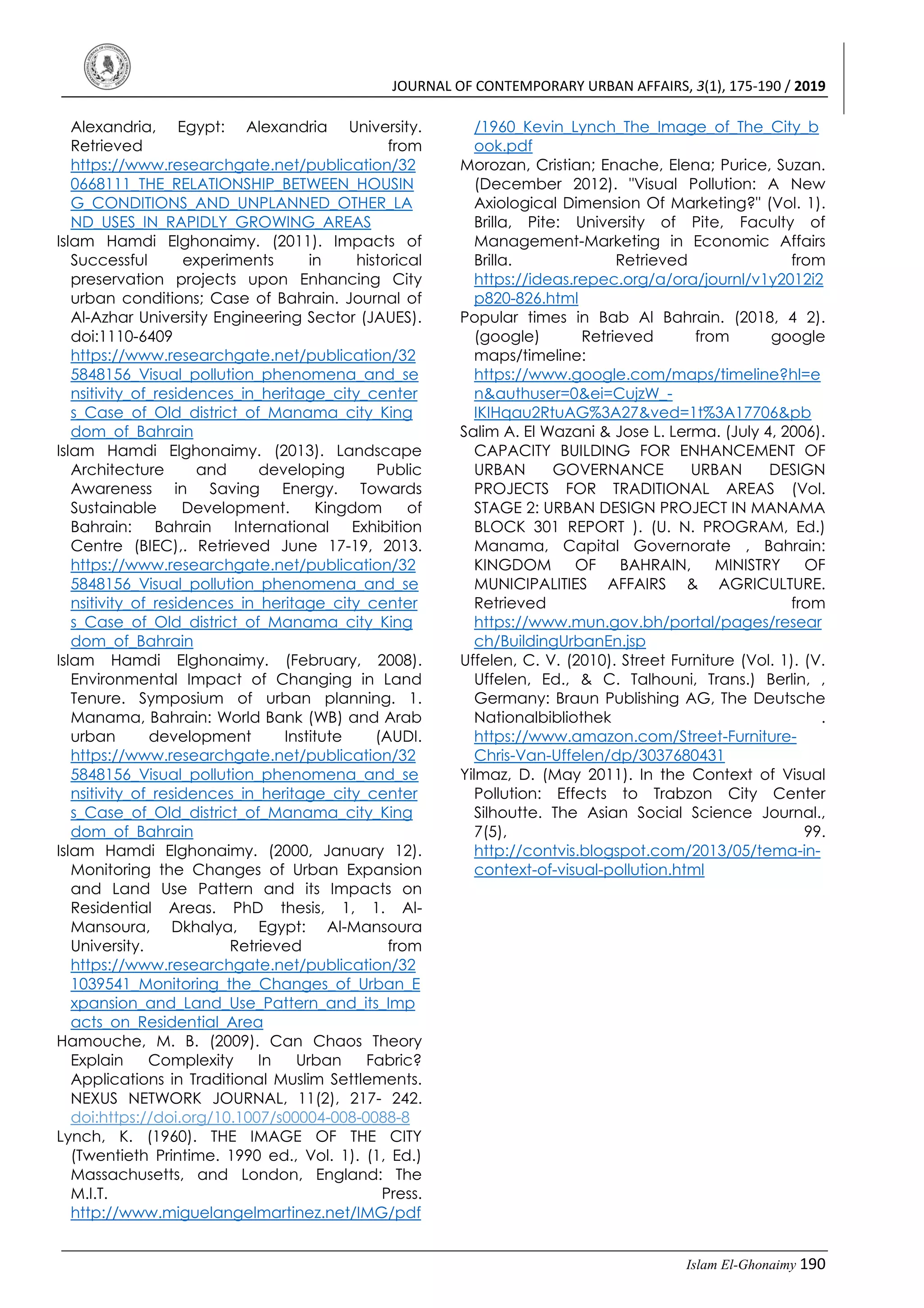 Visual pollution phenomena and sensitivity of residences in heritage ...