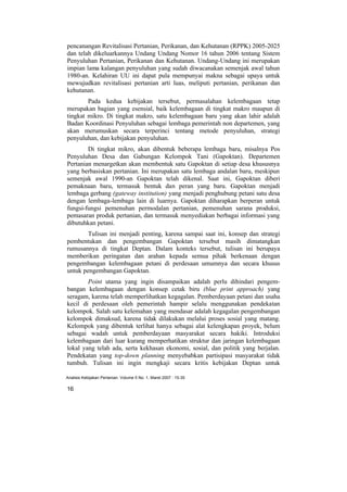 Gapoktan sebagai aktor ekonomi Petani | PDF