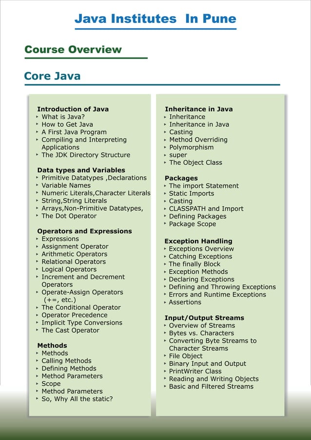 Java Classes in Pune - MindScripts | PDF