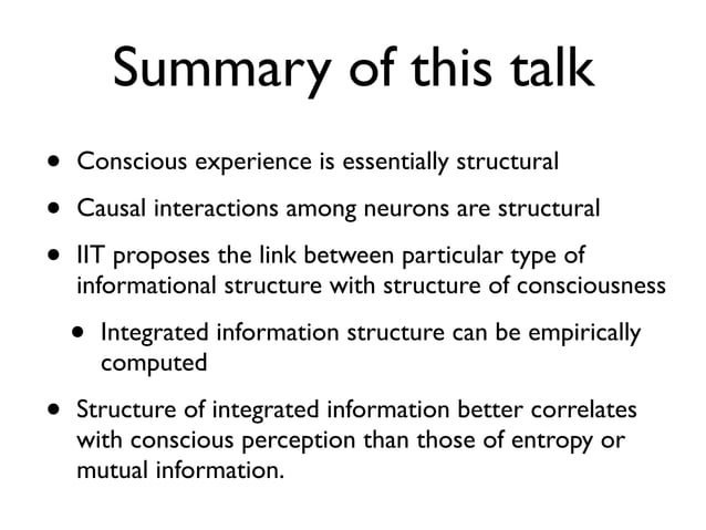 Tsuchiya 18 june 26 assc, 20 HBP, integrated information theory tutorial 1 handout | PDF