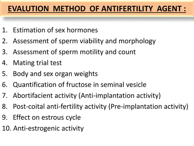 screening of anti-fertility agent | PPTX