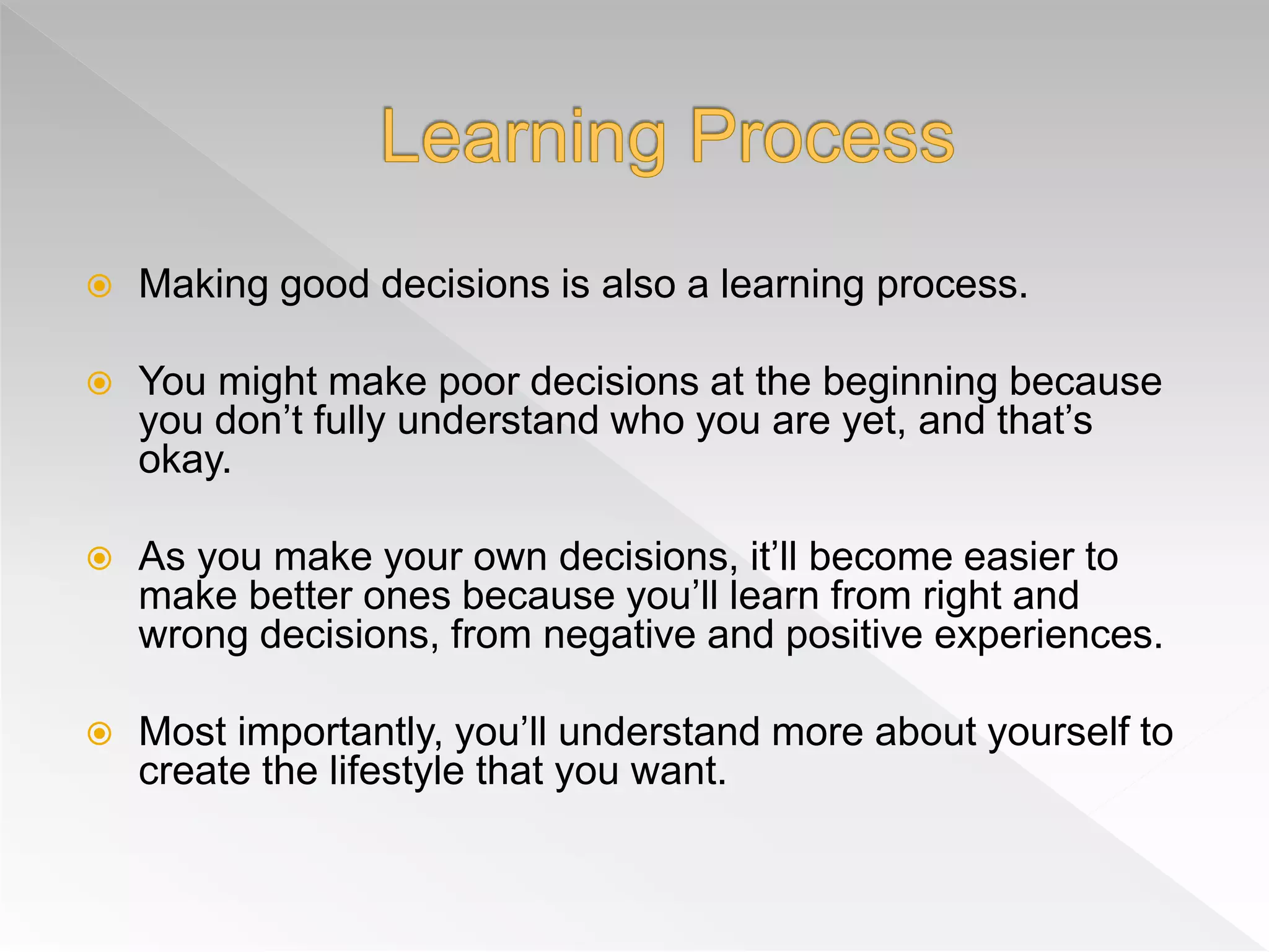 Make your own decisions in life | PPTX