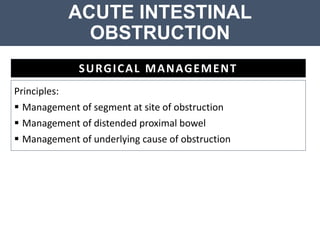Management of intestinal obstruction | PPTX