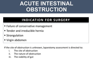 Management of intestinal obstruction | PPTX
