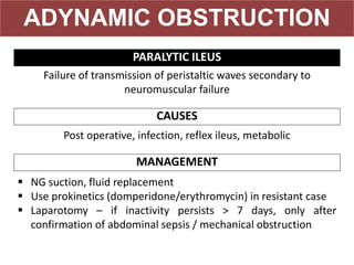 Management of intestinal obstruction | PPTX