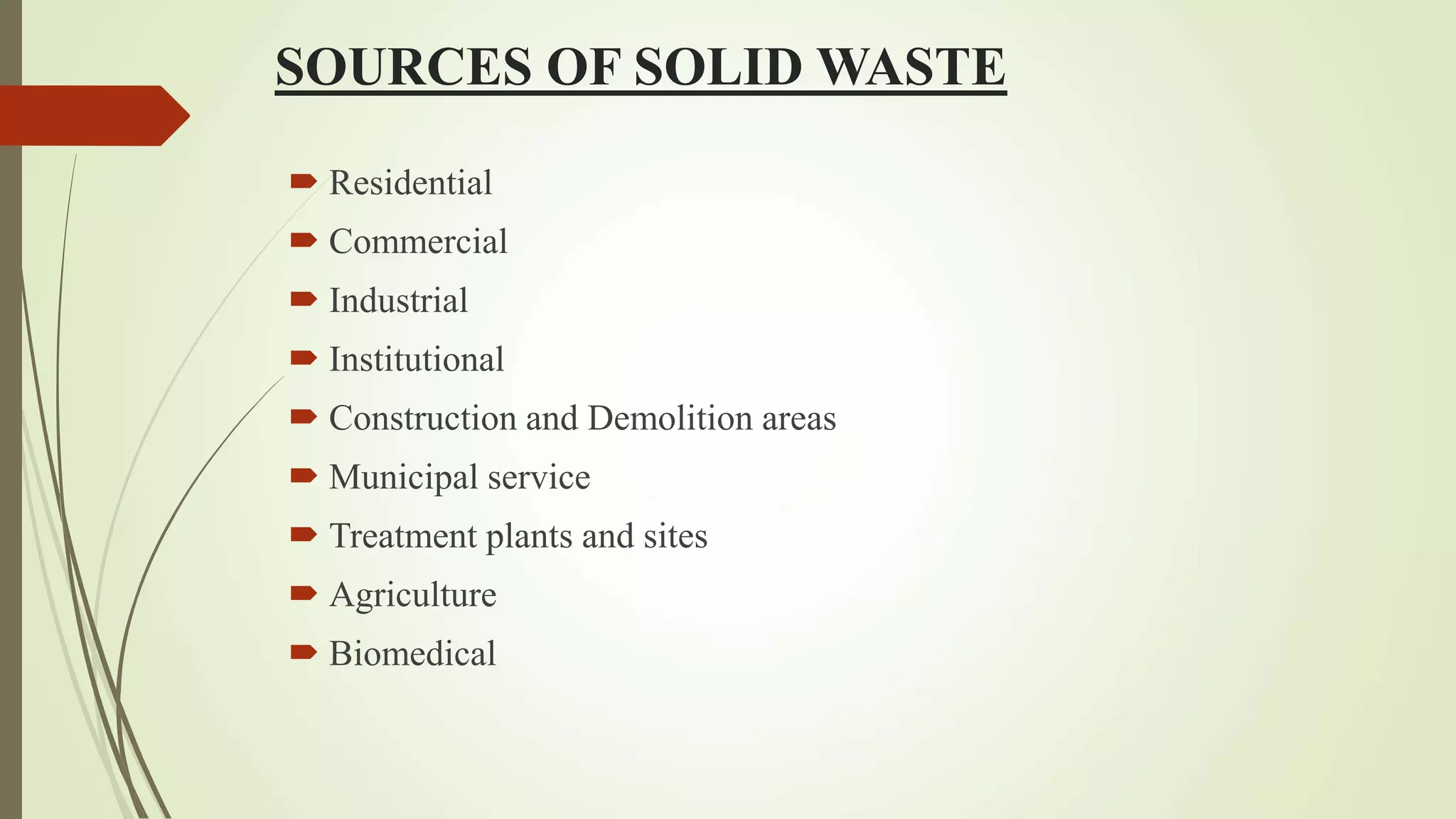 Source, Types & Need for Solid and Hazardous Waste Management | PPT