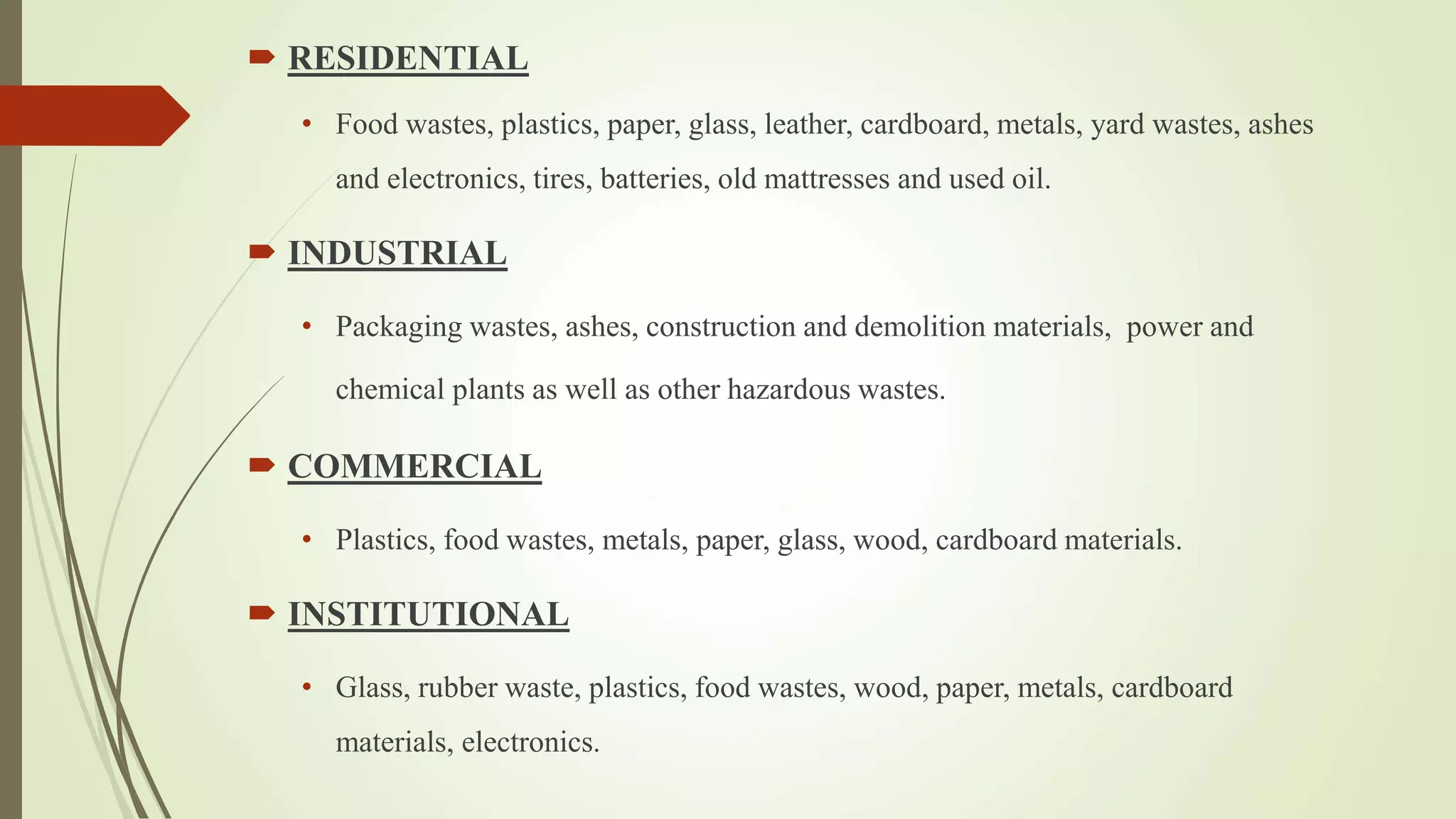 Source, Types & Need for Solid and Hazardous Waste Management | PPT