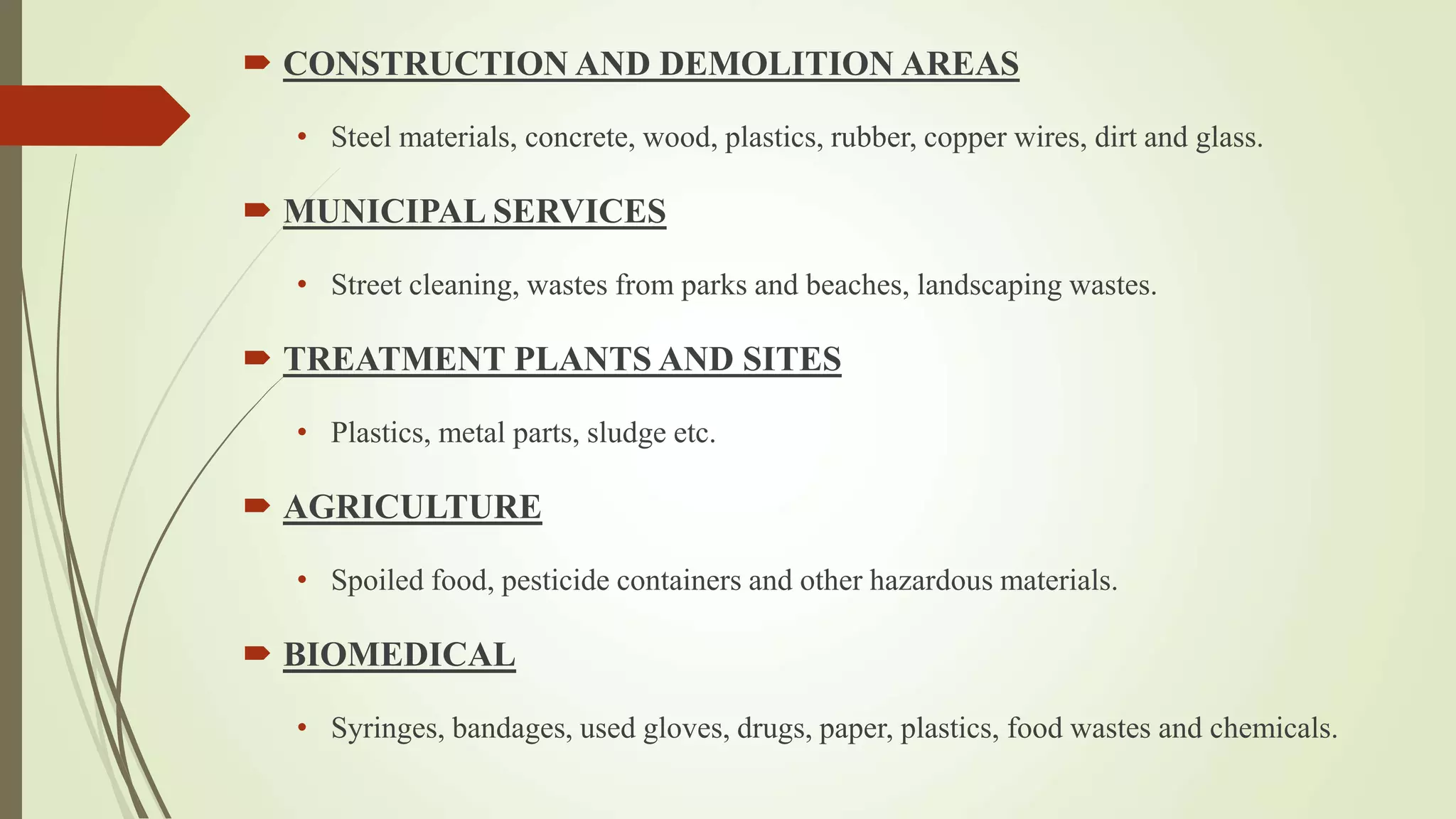 Source, Types & Need for Solid and Hazardous Waste Management | PPT