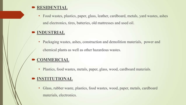 Source, Types & Need for Solid and Hazardous Waste Management | PPT ...