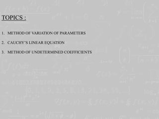SOLUTION OF DIFFERENTIAL EQUATIONS | PPT
